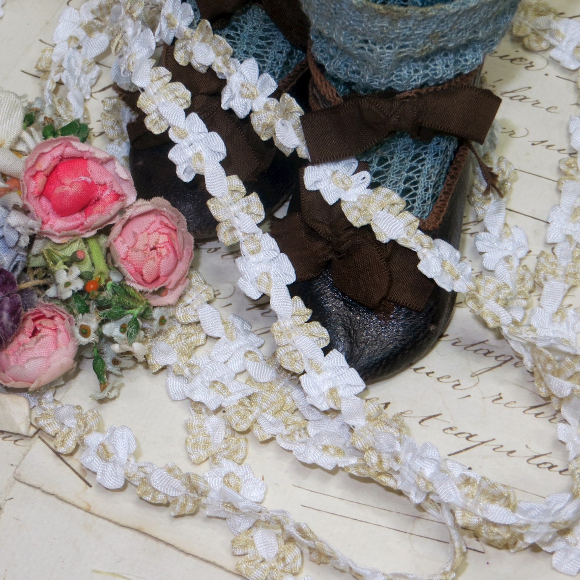 1y 1/2 FRENCH ROCOCO TRIM Beige White Gingham Check - Etsy