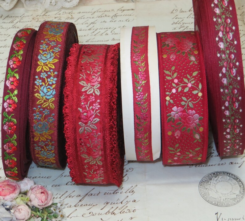 1y FRENCH FEATHER EDGE Jacquard Ribbon Tag: Scallop Brocade - Etsy