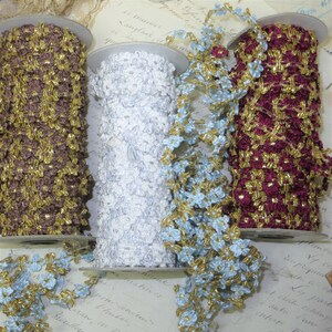 1y OLIVE GREEN Rococo Trim Ribbon French Daisy Rosette Flower ...