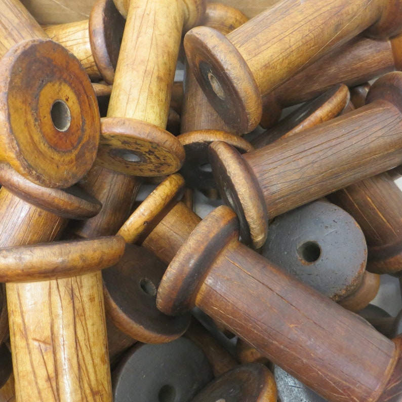 1 ANTIQUE SILK THREAD Bobbin Tag: Wood Bobbin Wooden Bobbin - Etsy