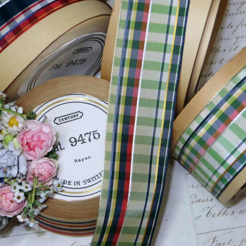 Green Plaid Ribbon - Etsy