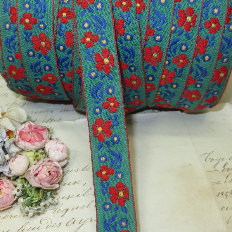 1y 1950s EDELWEISS TRIM Scandinavian Jacquard Ribbon Daisy | Etsy