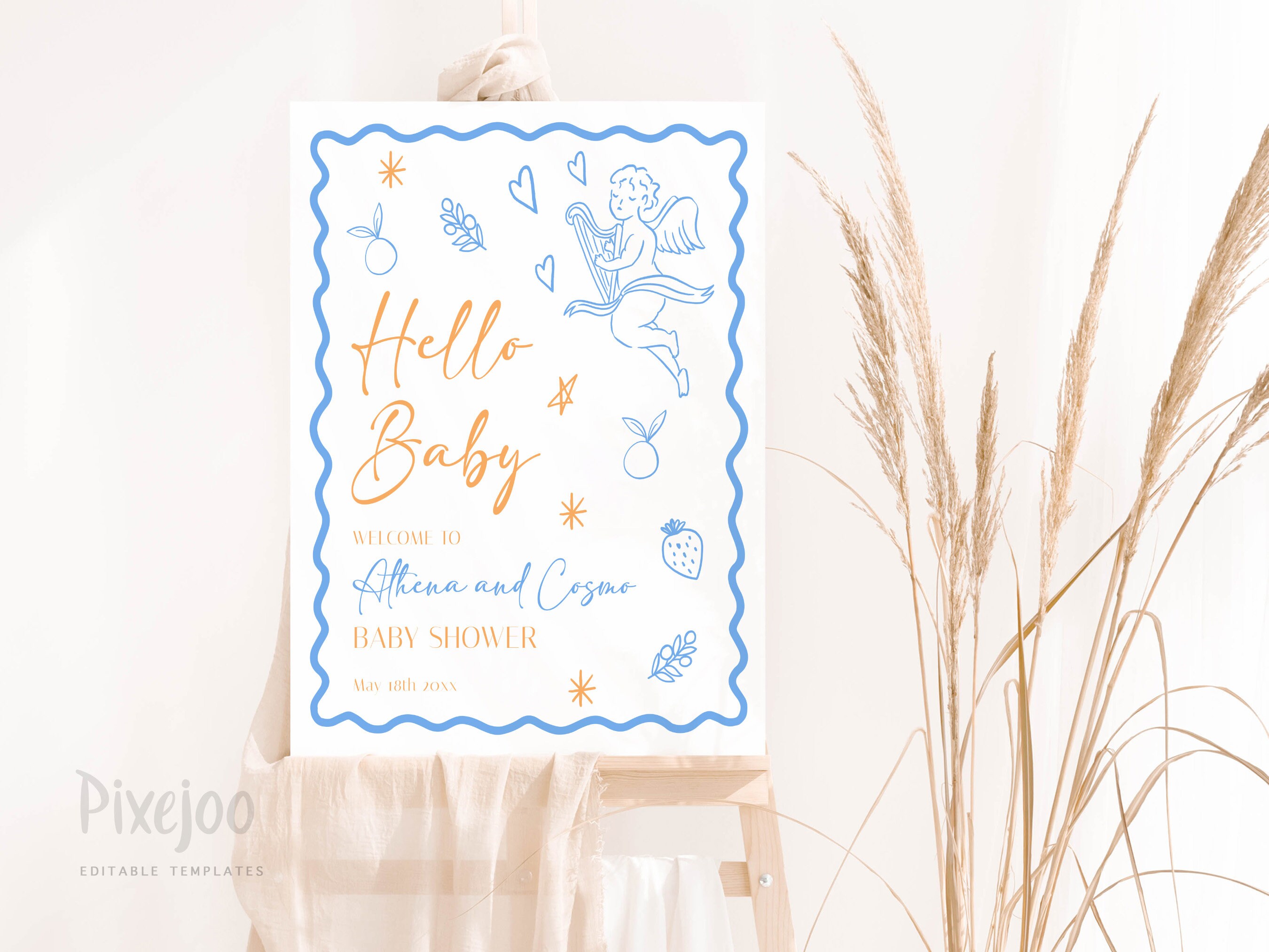 CUPID Editable Baby Shower Welcome Sign Gender Neutral Baby Shower Sign ...