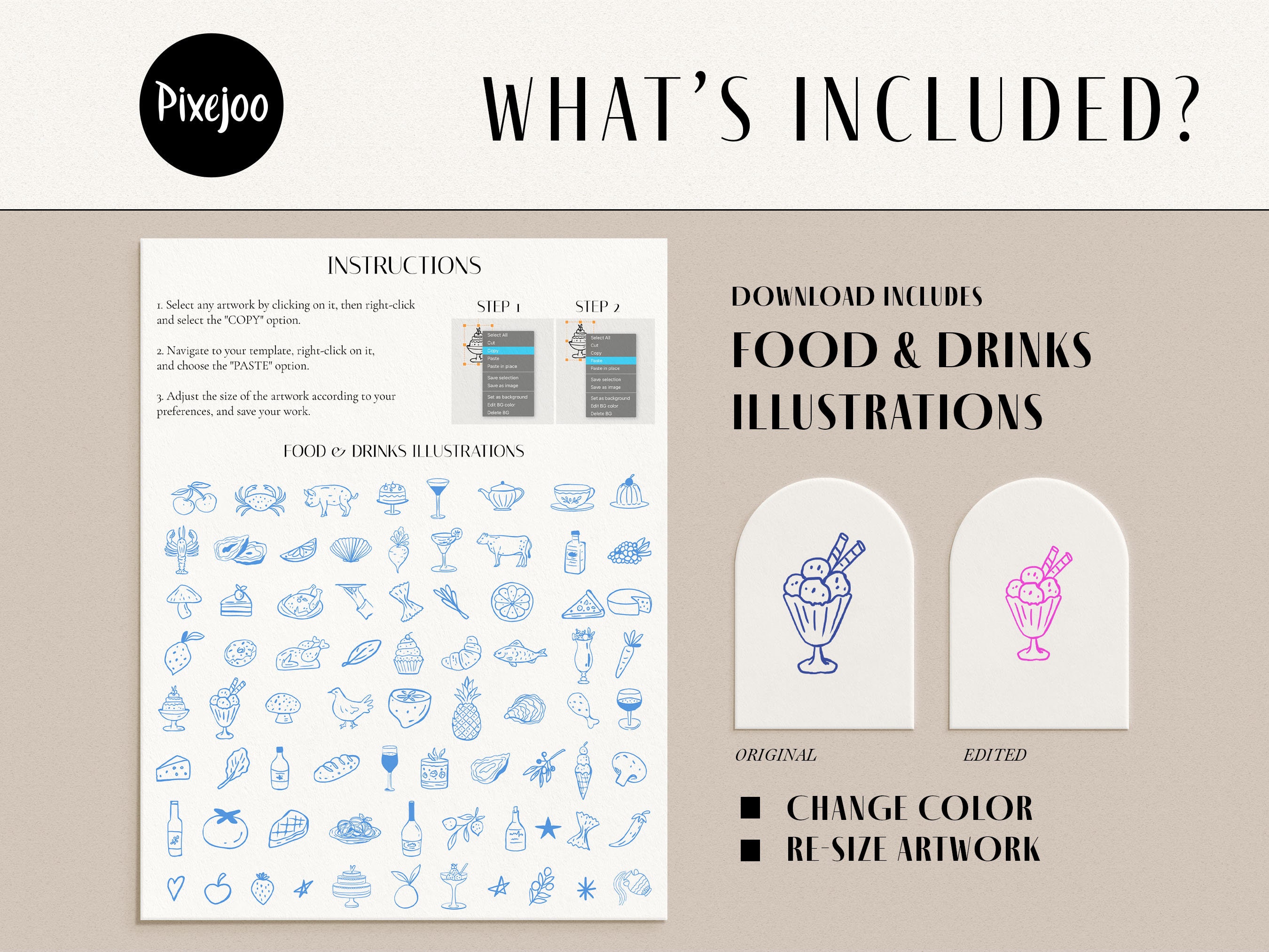 CUPID Menu Place Cards Template Scribble Wedding Menu Wave and ...