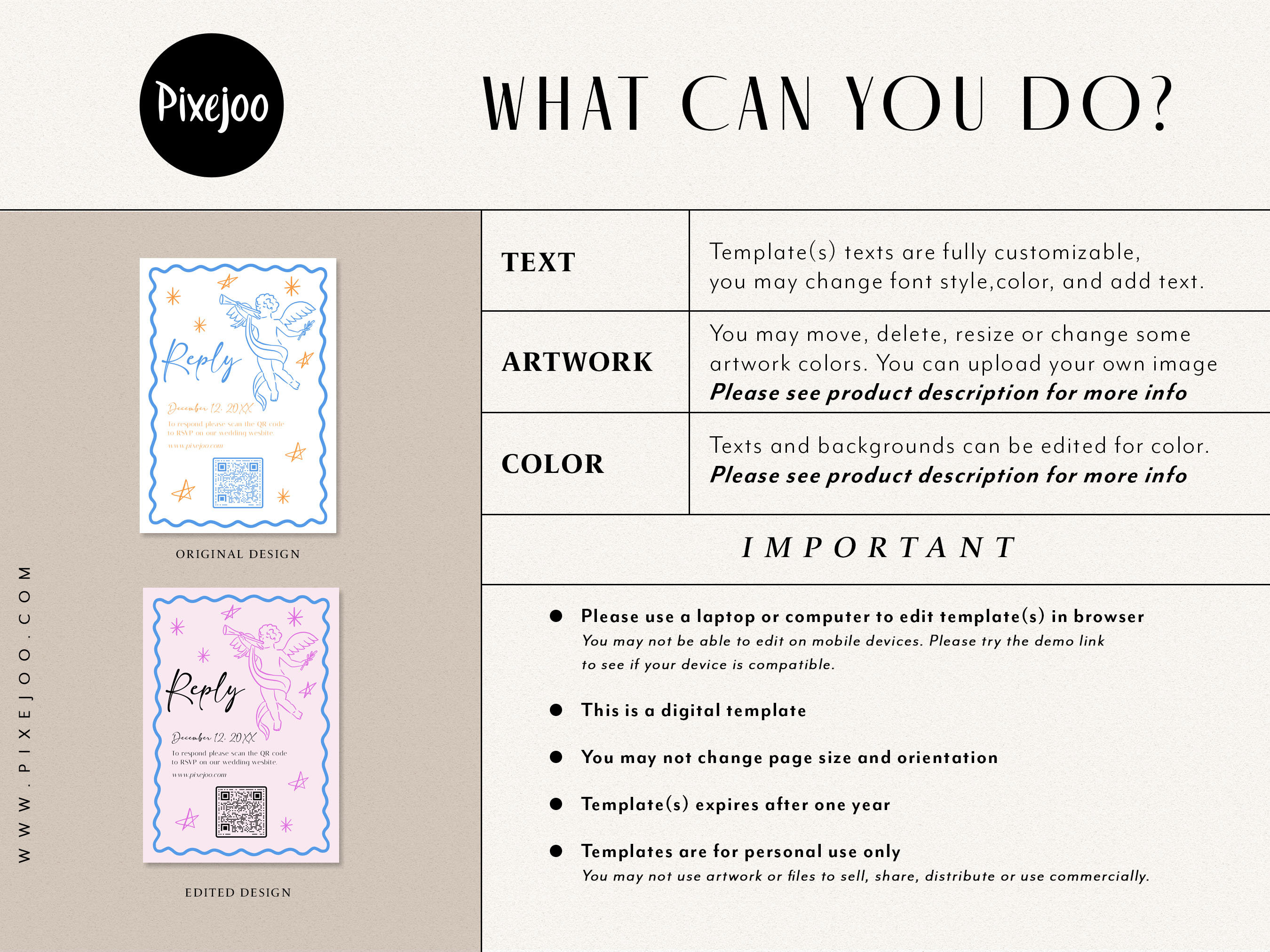 CUPID QR Code Response Card | Wavy Qr Code Card | Printable Enclosure ...