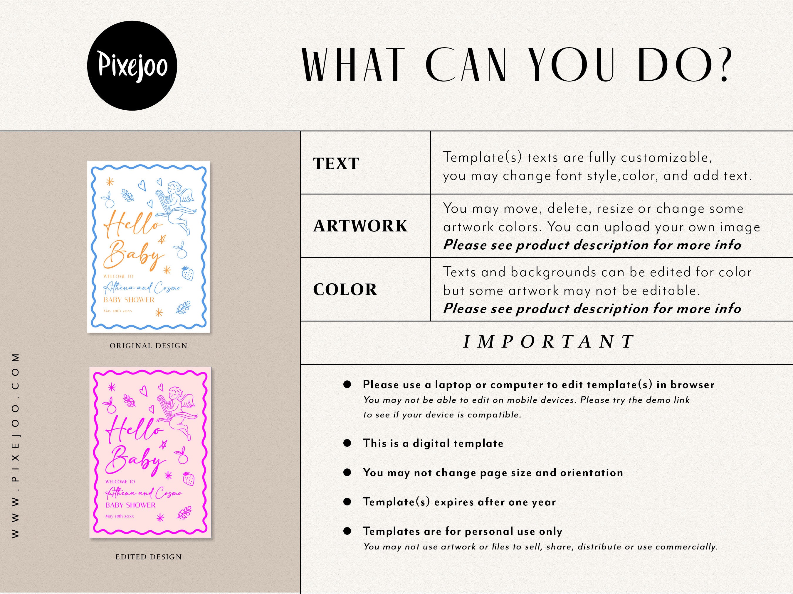 CUPID Editable Baby Shower Welcome Sign Gender Neutral Baby Shower Sign ...