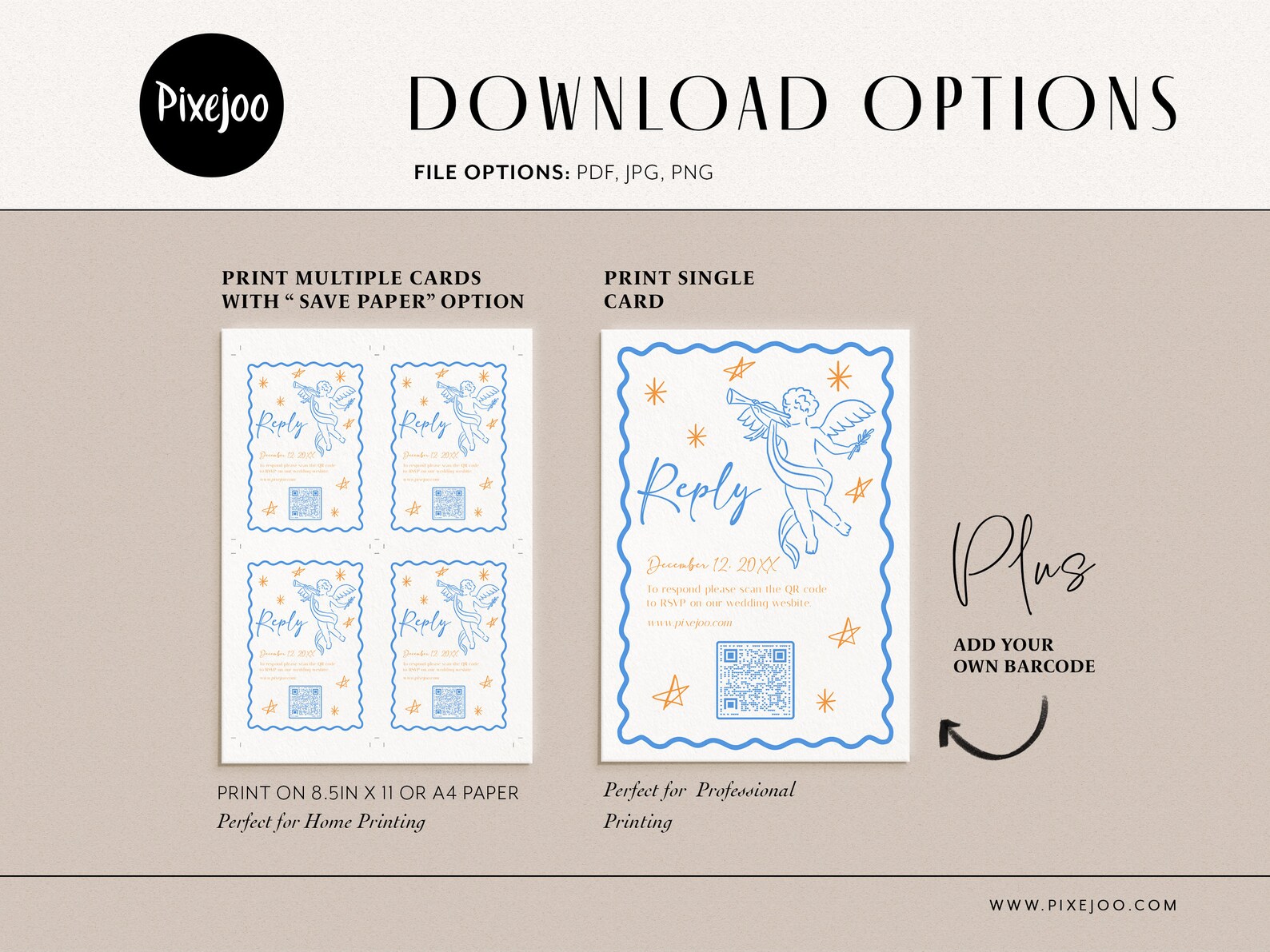 CUPID QR Code Response Card | Wavy Qr Code Card | Printable Enclosure ...