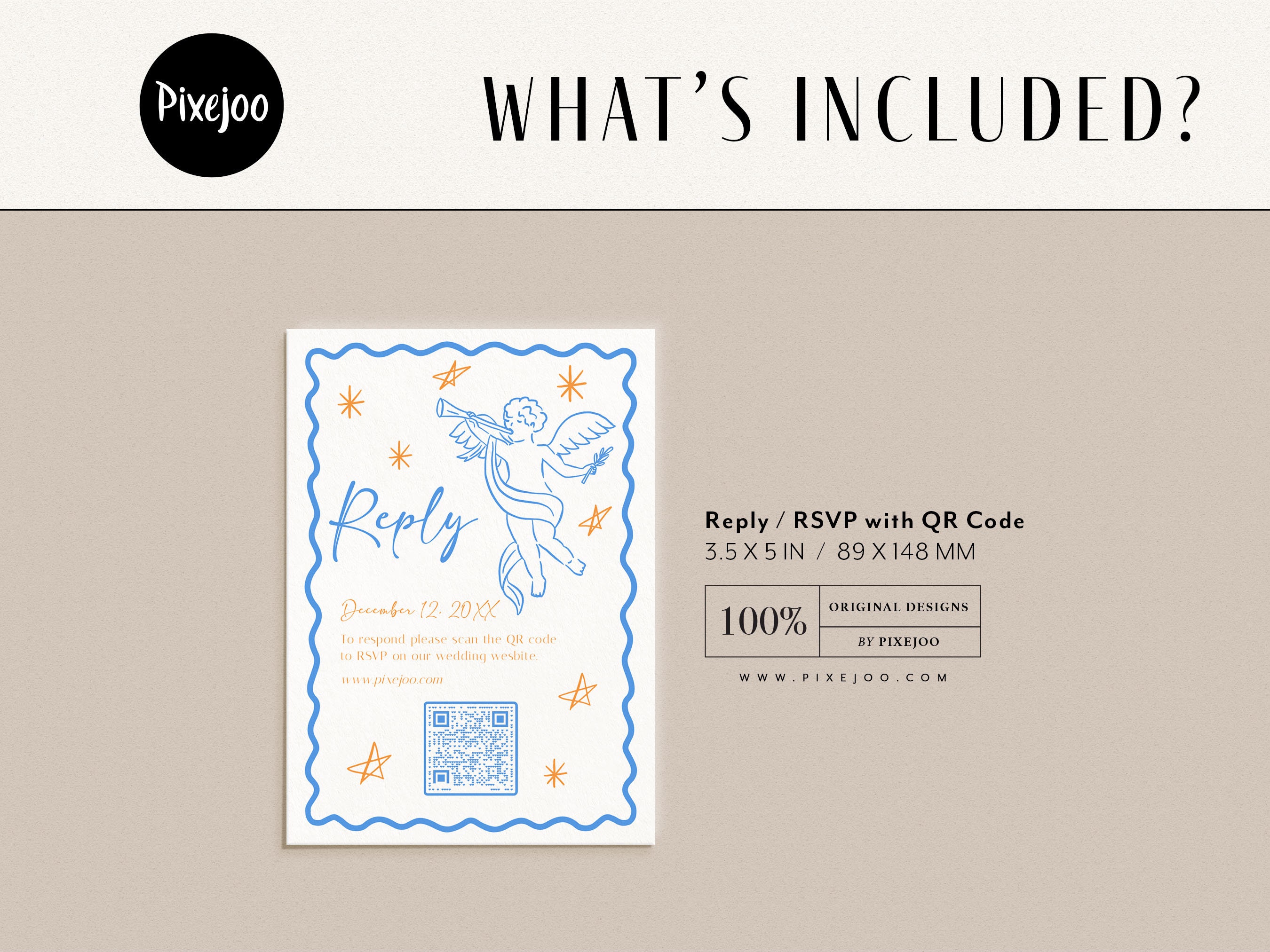 CUPID QR Code Response Card | Wavy Qr Code Card | Printable Enclosure ...