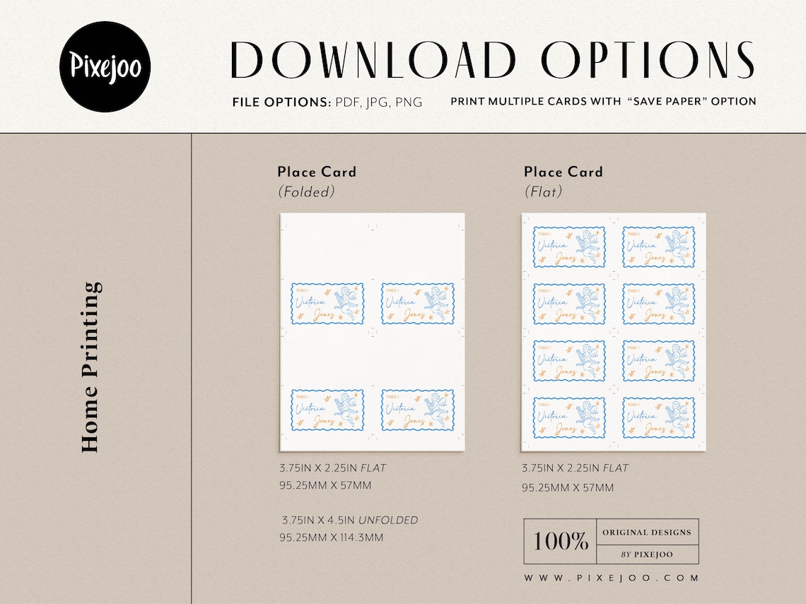 CUPID Menu Place Cards Template Scribble Wedding Menu Wave and ...