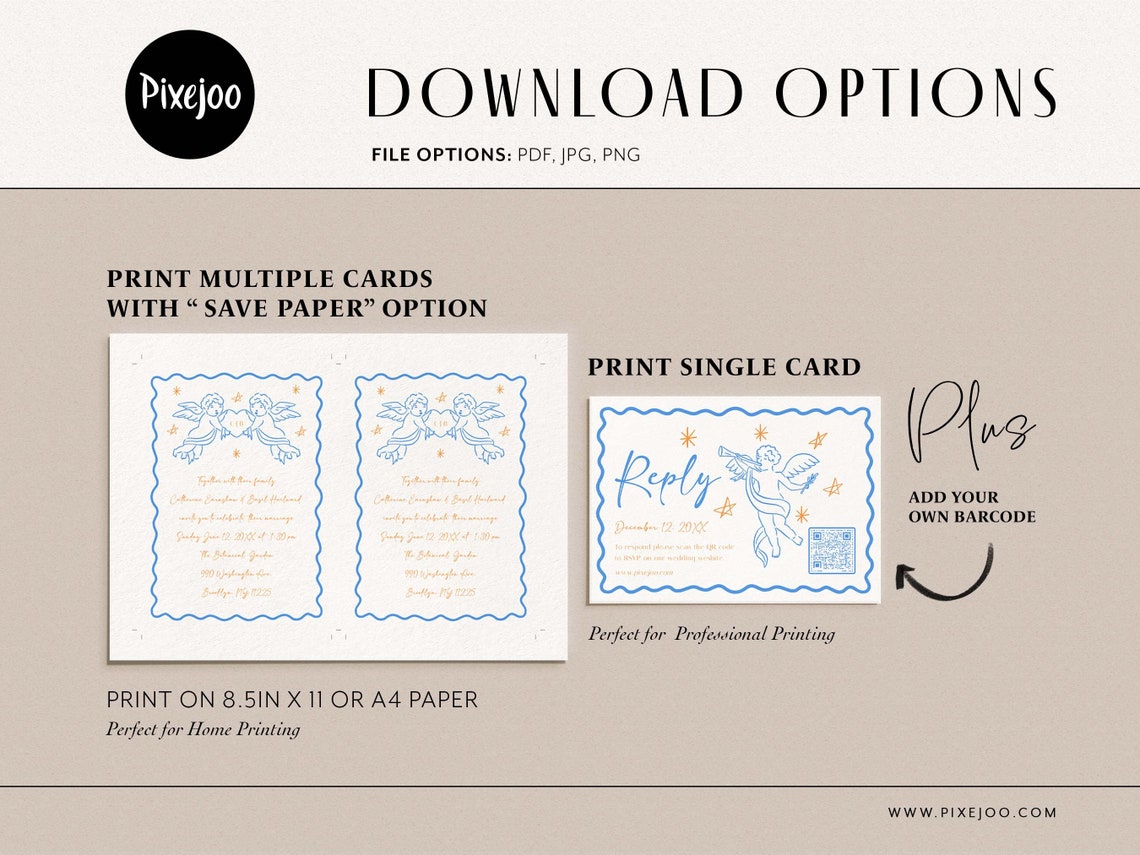 CUPID Wedding Invitation Suite With QR Code | Whimsical Wedding Suite ...