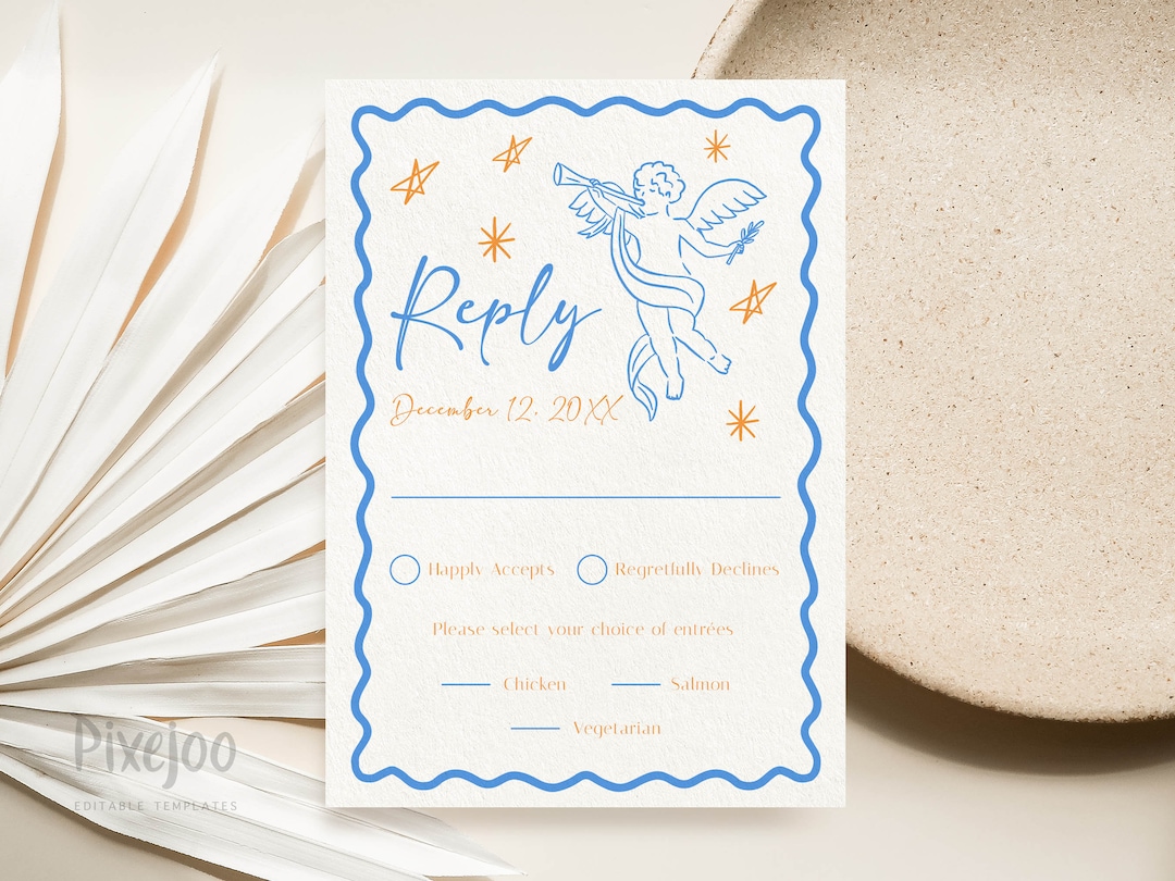 CUPID Kindly Reply Card Template | RSVP Card Template | Printable ...