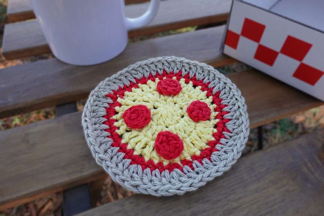 Pizza Coaster CROCHET PATTERN (coaster, Washcloth, Dish Cloth, Face ...