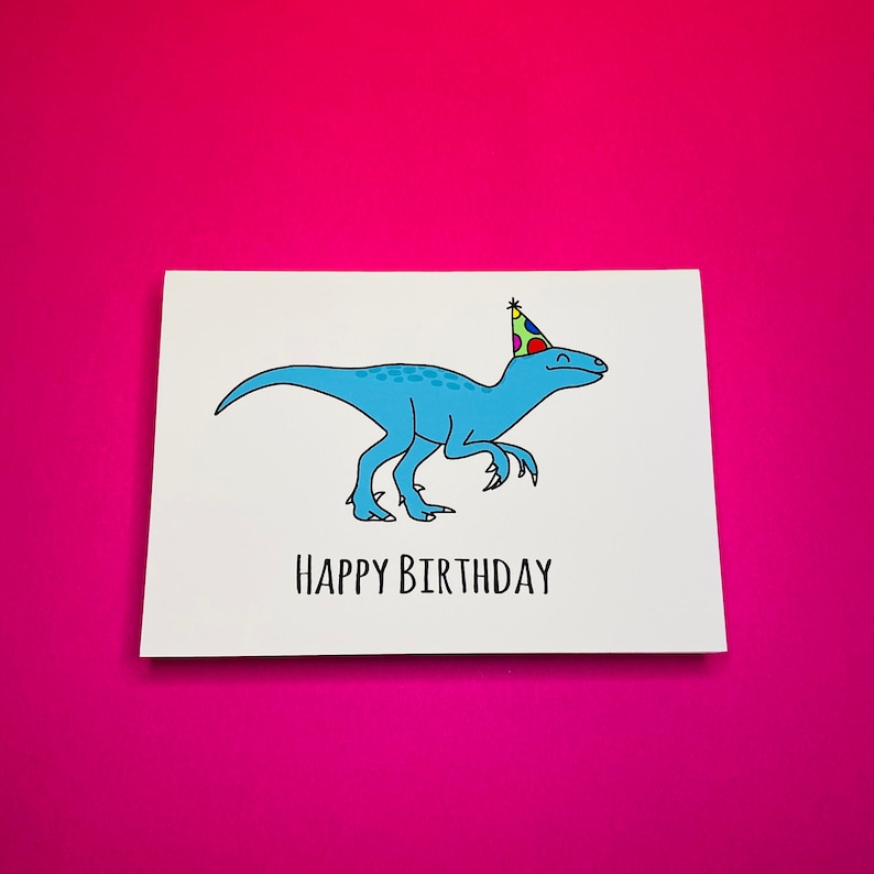 Velociraptor Birthday Card - Etsy