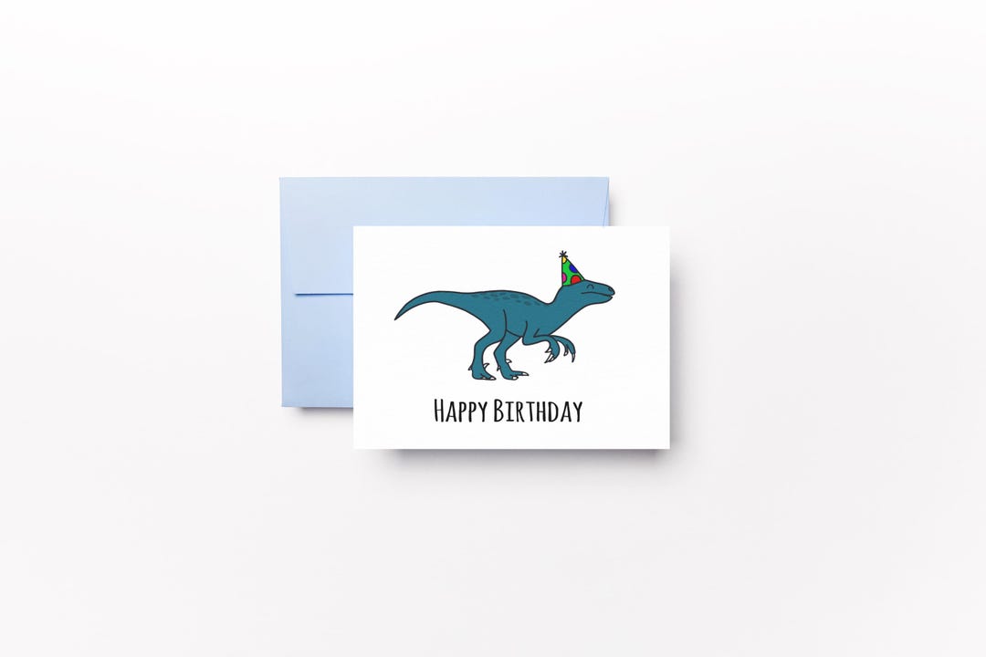 Velociraptor Birthday Card - Etsy