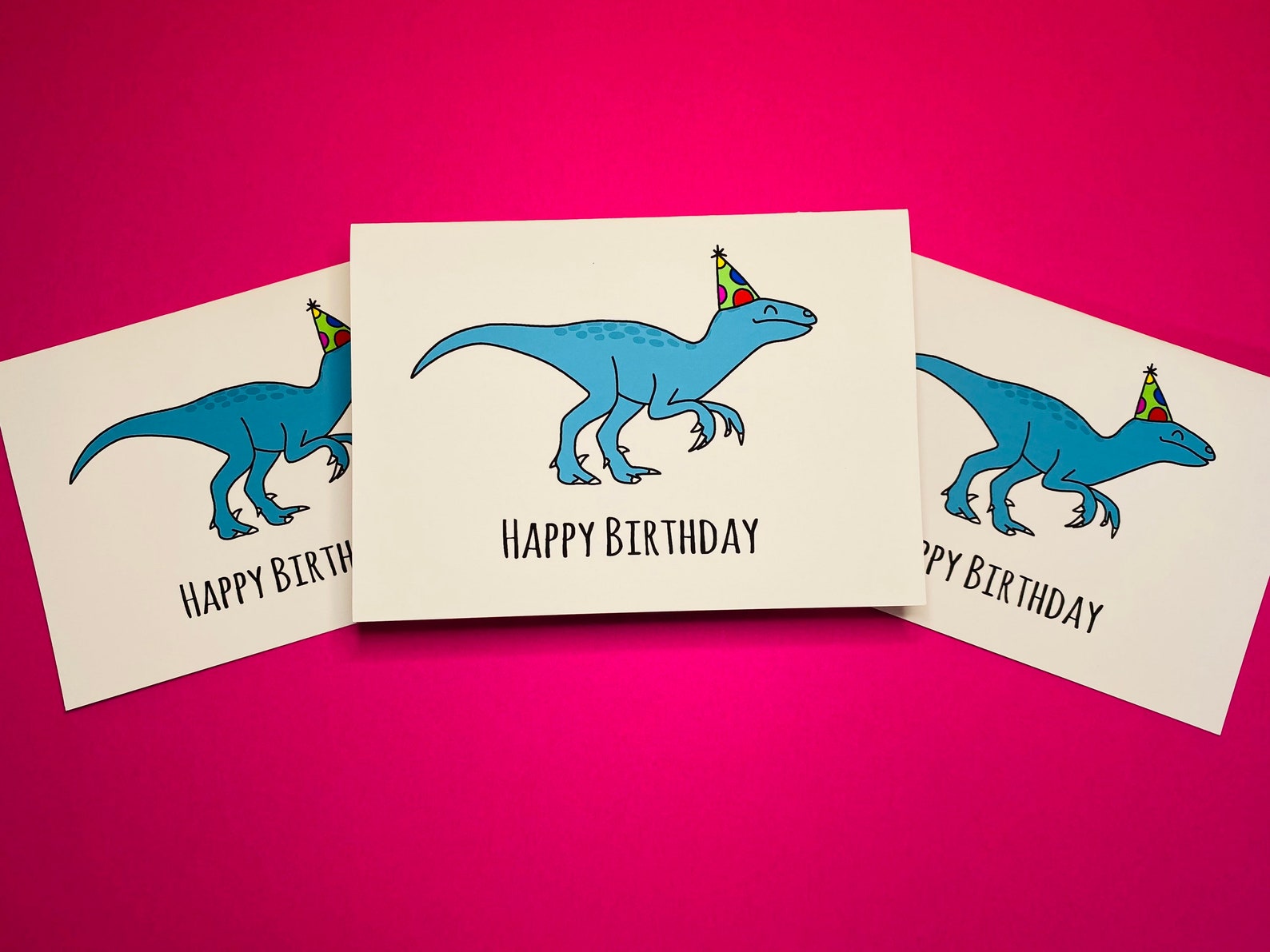 Velociraptor Birthday Card - Etsy