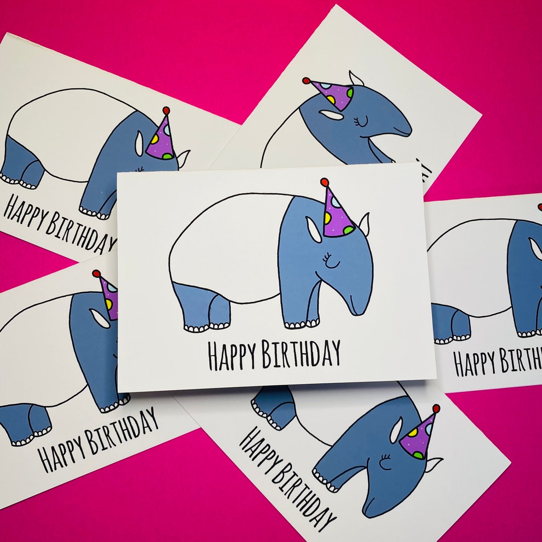 Tapir Birthday Card - Etsy