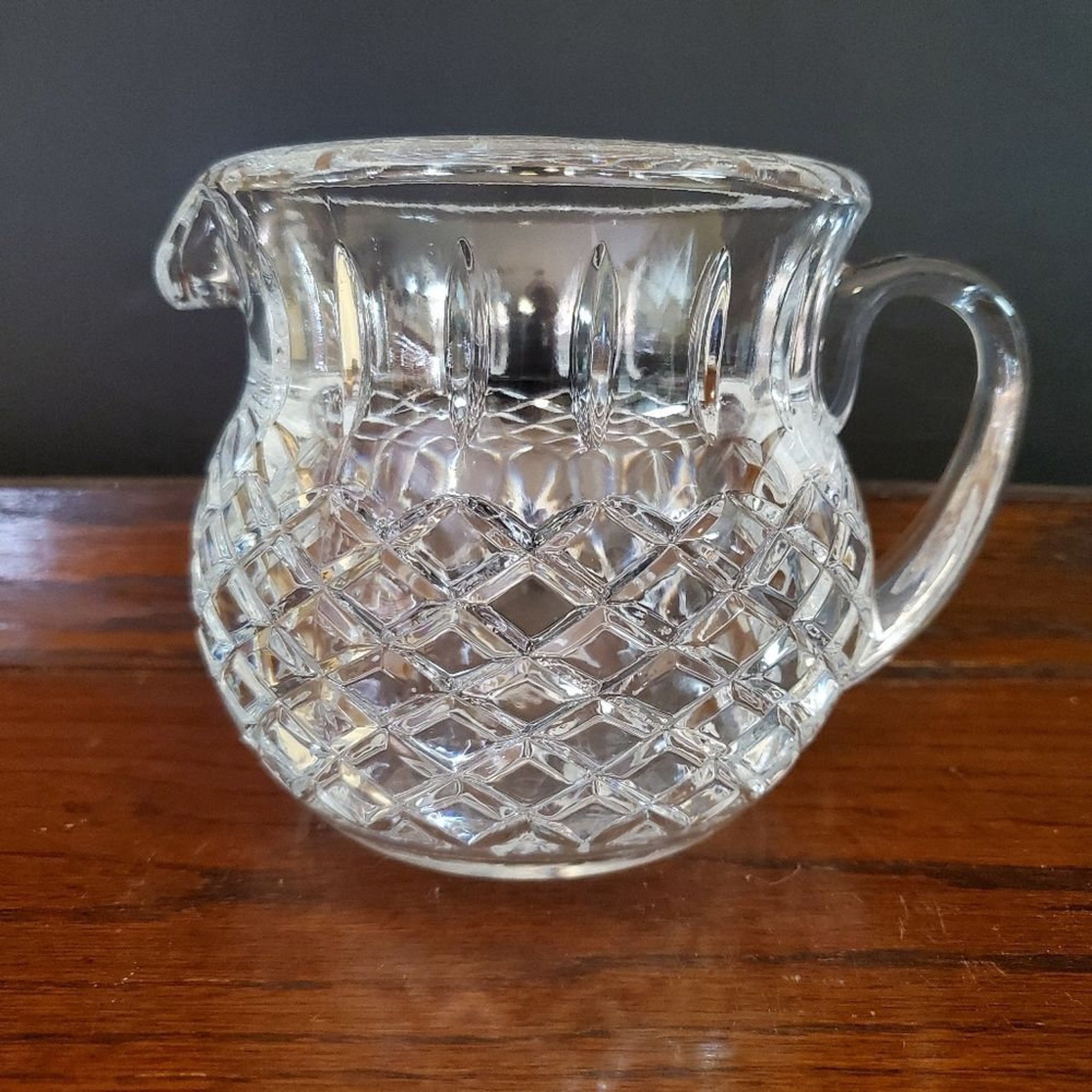 Heavy Leaded Cut Glass 5" Pitcher - Etsy