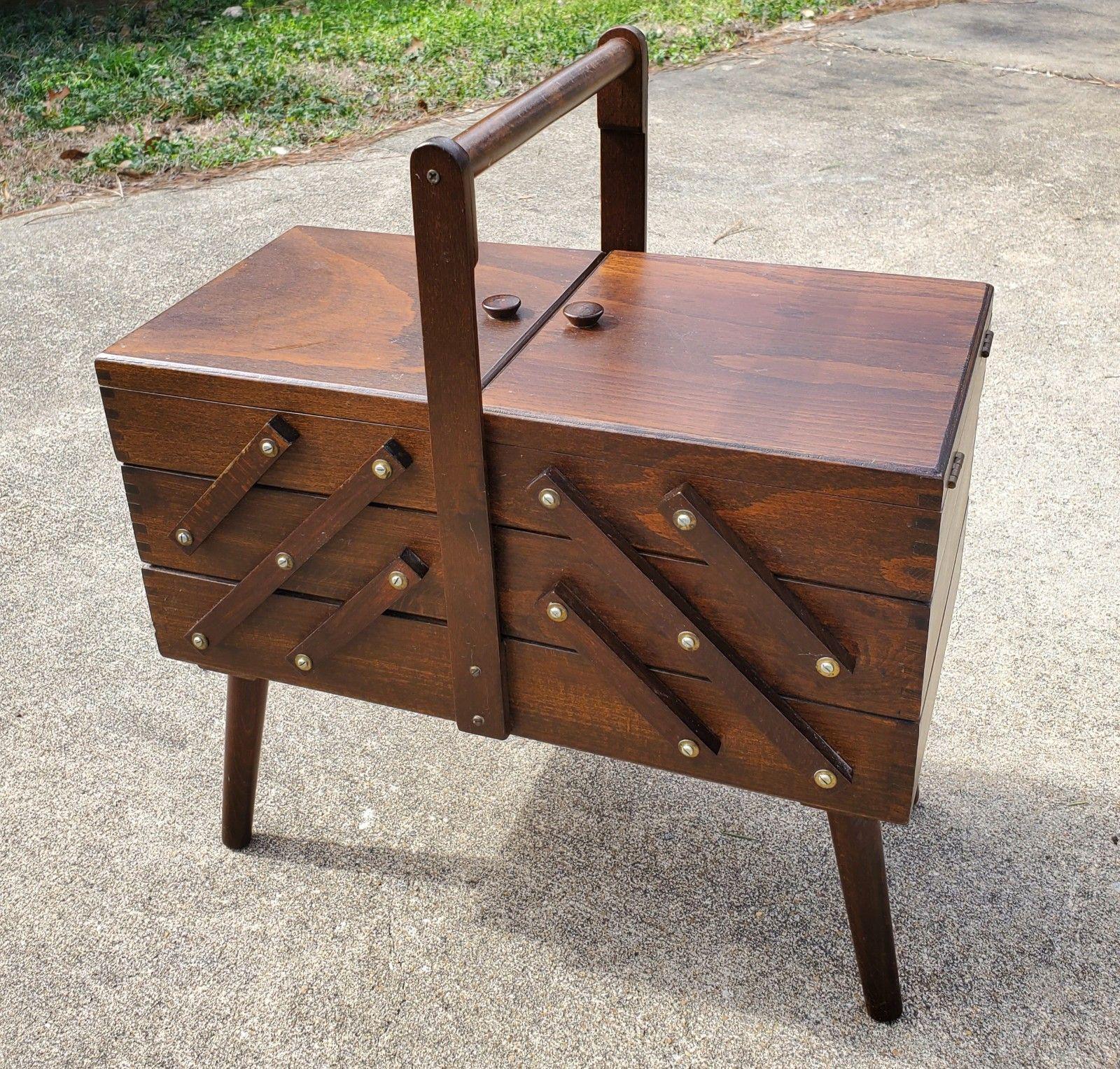 Vintage Wooden Sewing Box Romania - Etsy