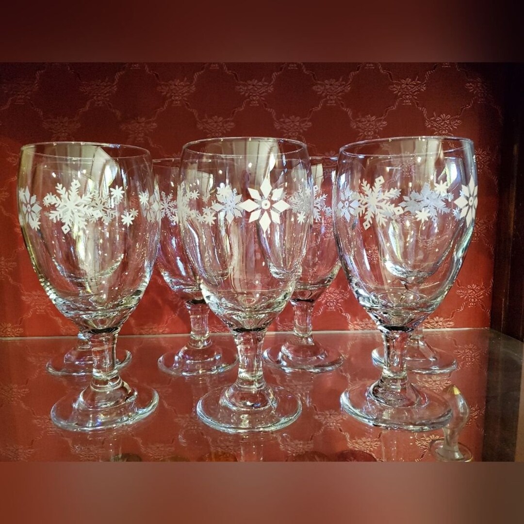 Libbey Premiere Water or Ice Tea Goblets Snowflake Glasses - Etsy