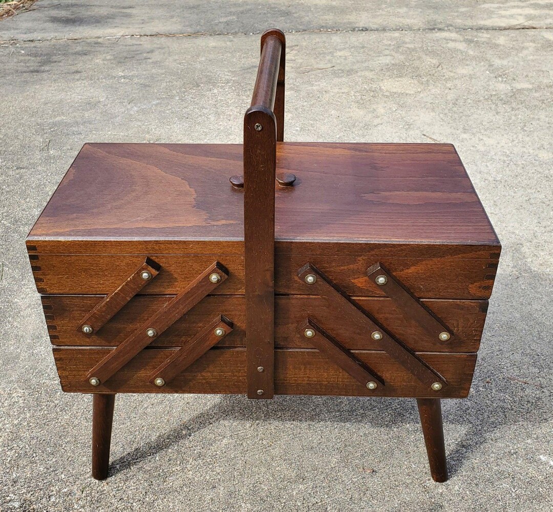 Vintage Wooden Sewing Box Romania - Etsy