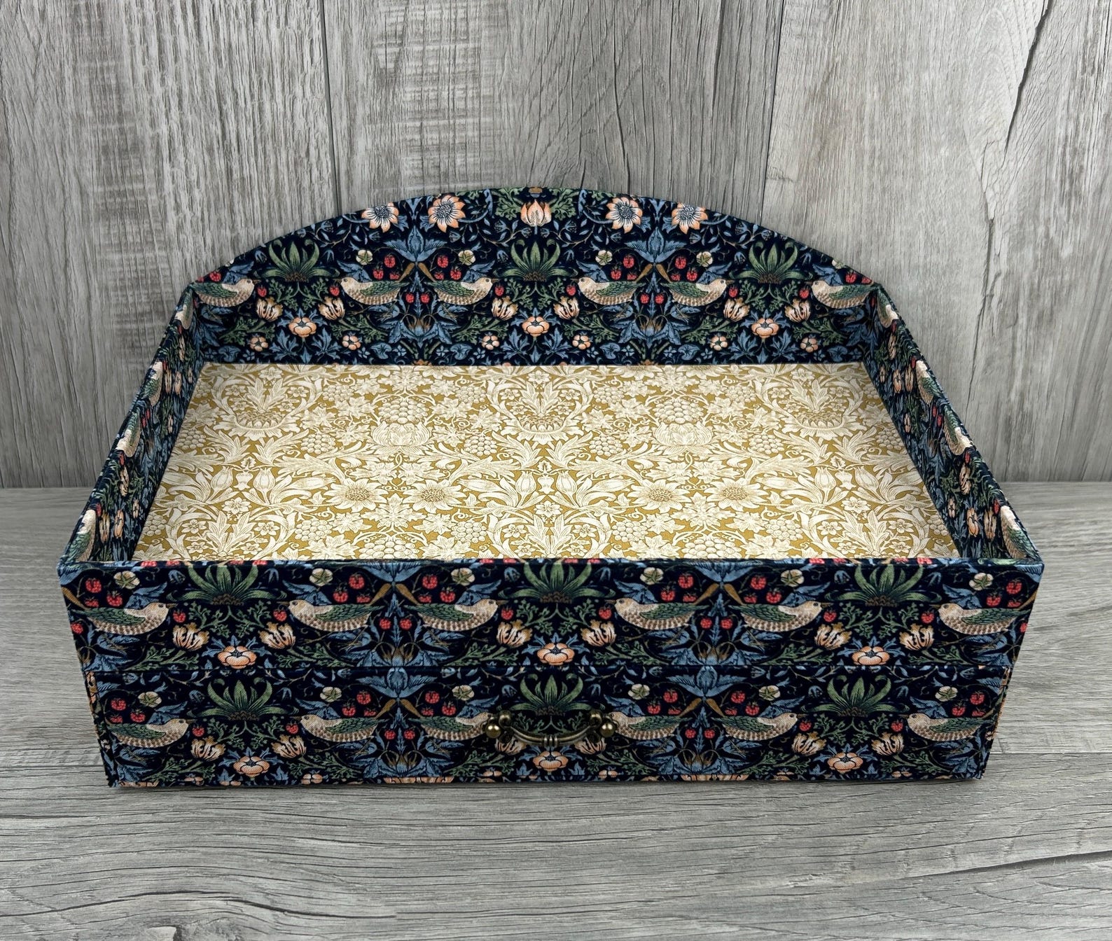 Fabric Box With Tray and Drawer - Stitcher's Box - Desk Organizer ...