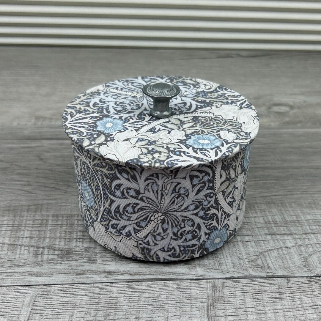 Fabric Covered Round Box With Lid Cartonnage - Etsy