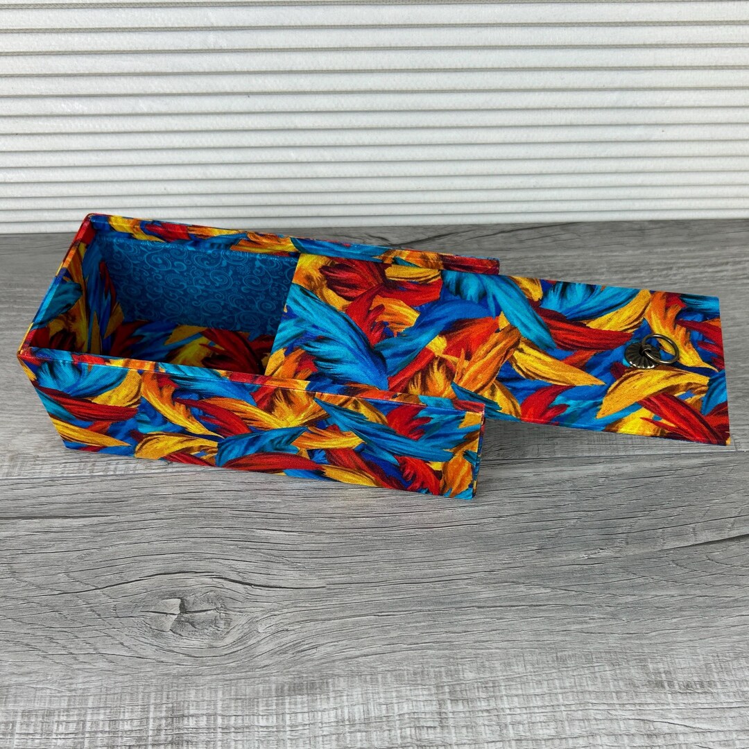 Sliding Lid Fabric Box Storage Box Keepsake Box Cartonnage - Etsy