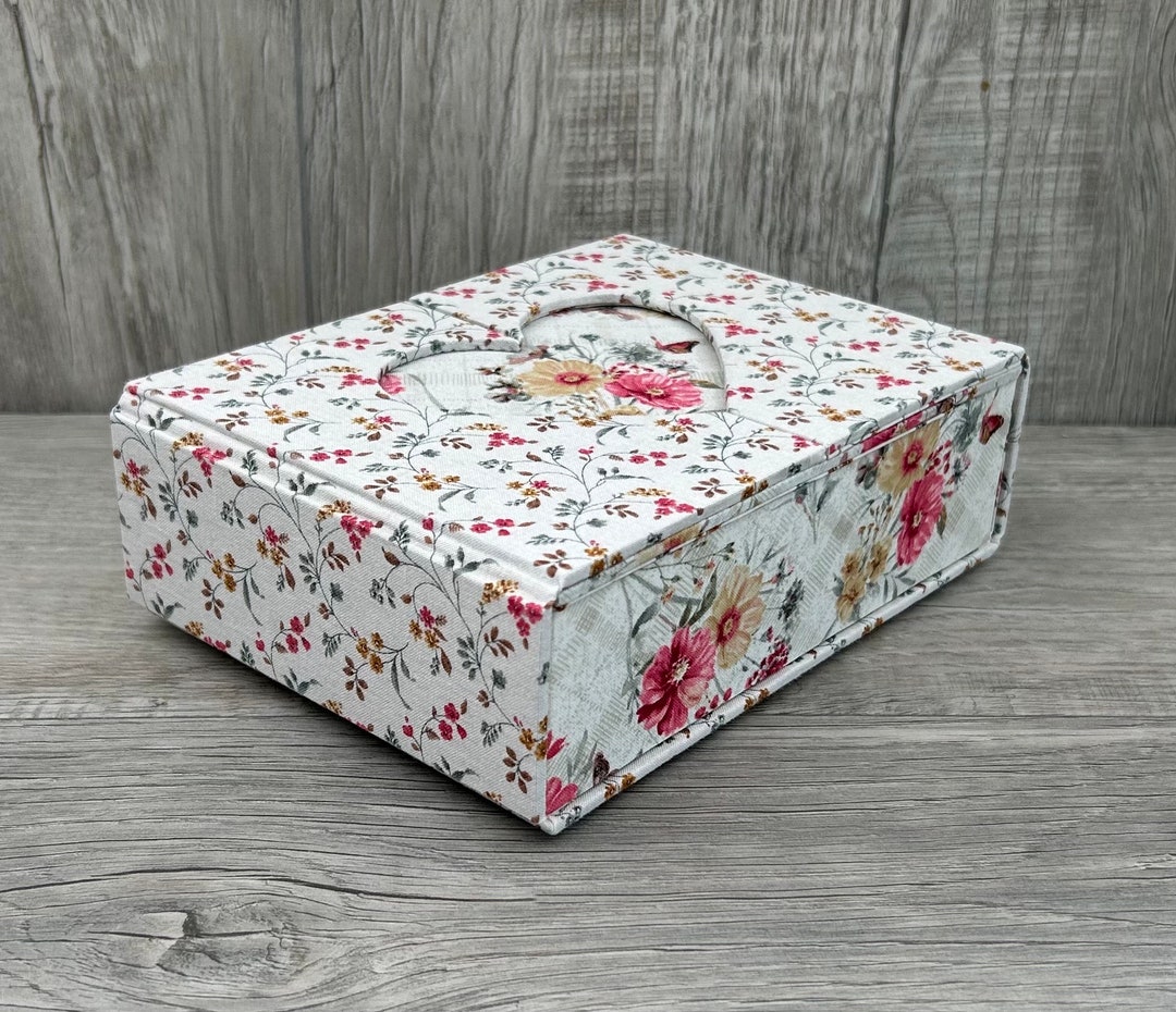 Keepsake Box Fabric Covered Heart Box Cartonnage - Etsy