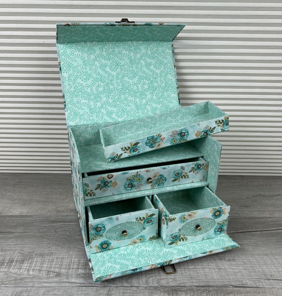 Jewelry Box - Sewing Box - Stitcher Box - Keepsake Box - Fabric Box ...