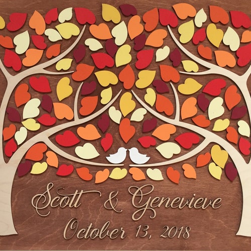 Fall Wedding Guest Book Alternative Wedding Guestbook Tree - Etsy