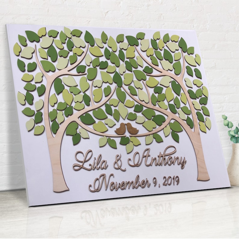 Wedding Guest Book Alternative Wood Tree of Life Personalized Wedding ...