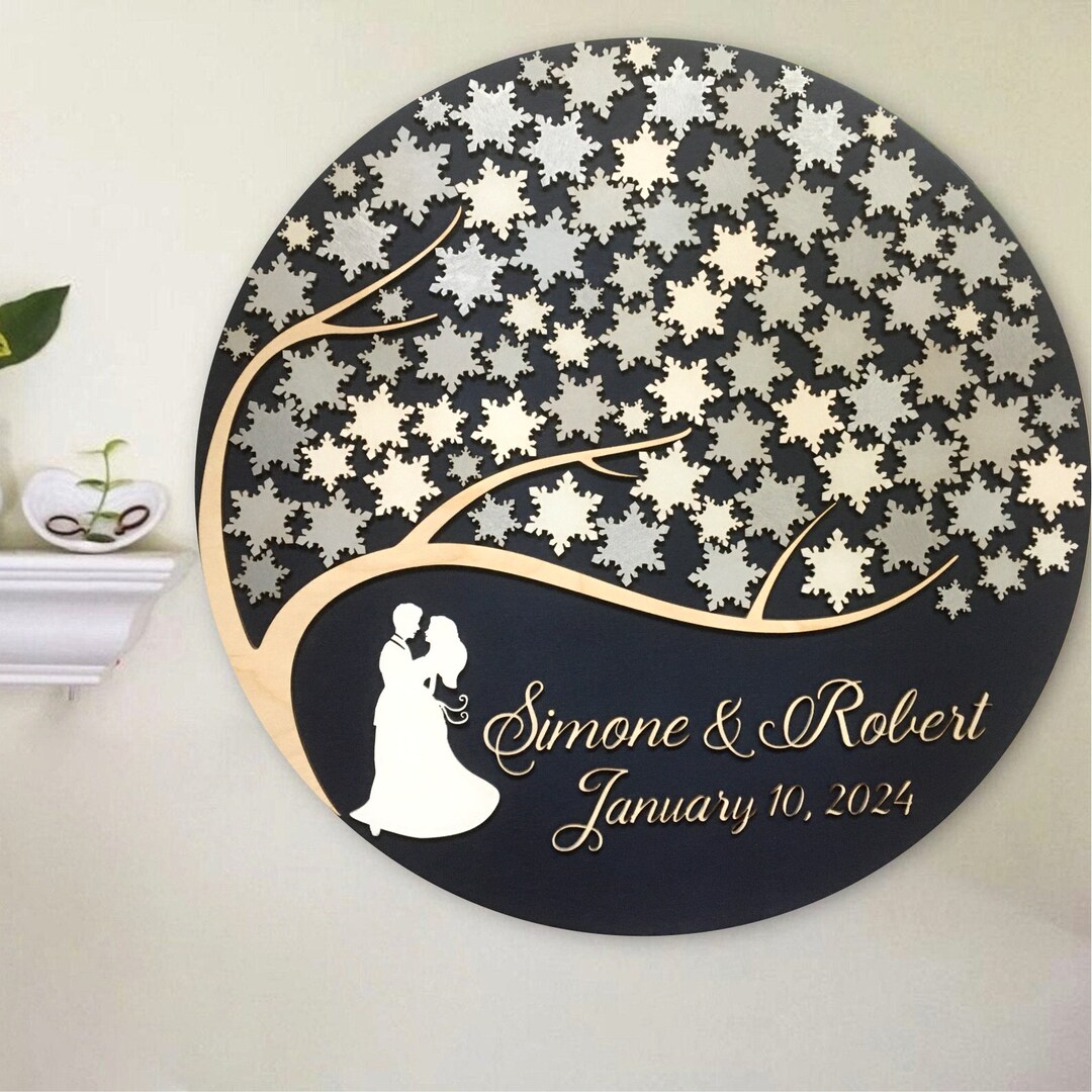 Winter Wedding Guest Book Alternative: Snowflake Sign In - Etsy