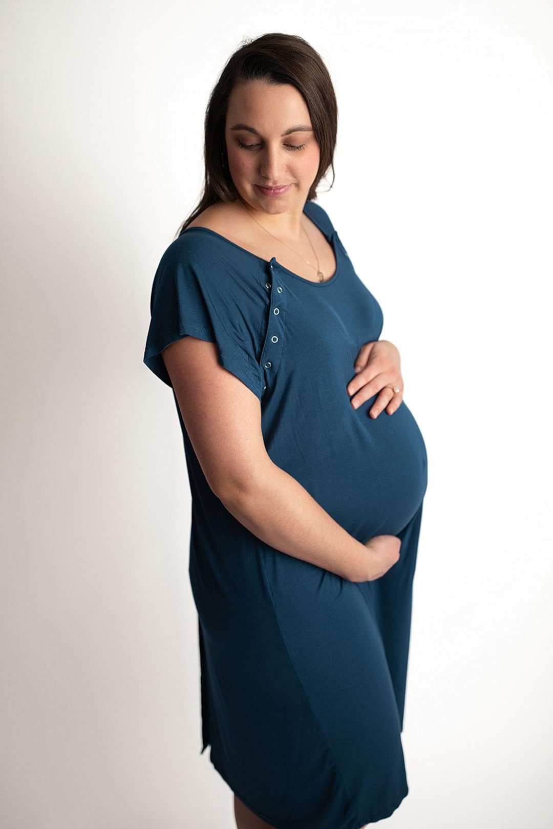 Three Little Tots Navy Blue Labor and Delivery Nursing Hospital Gown ...