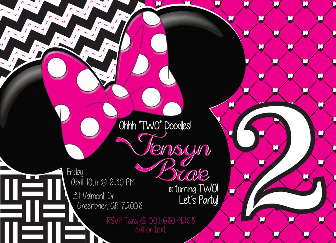 Minnie Mouse Little Girl Birthday Party Invitation DIGITAL COPY - Etsy