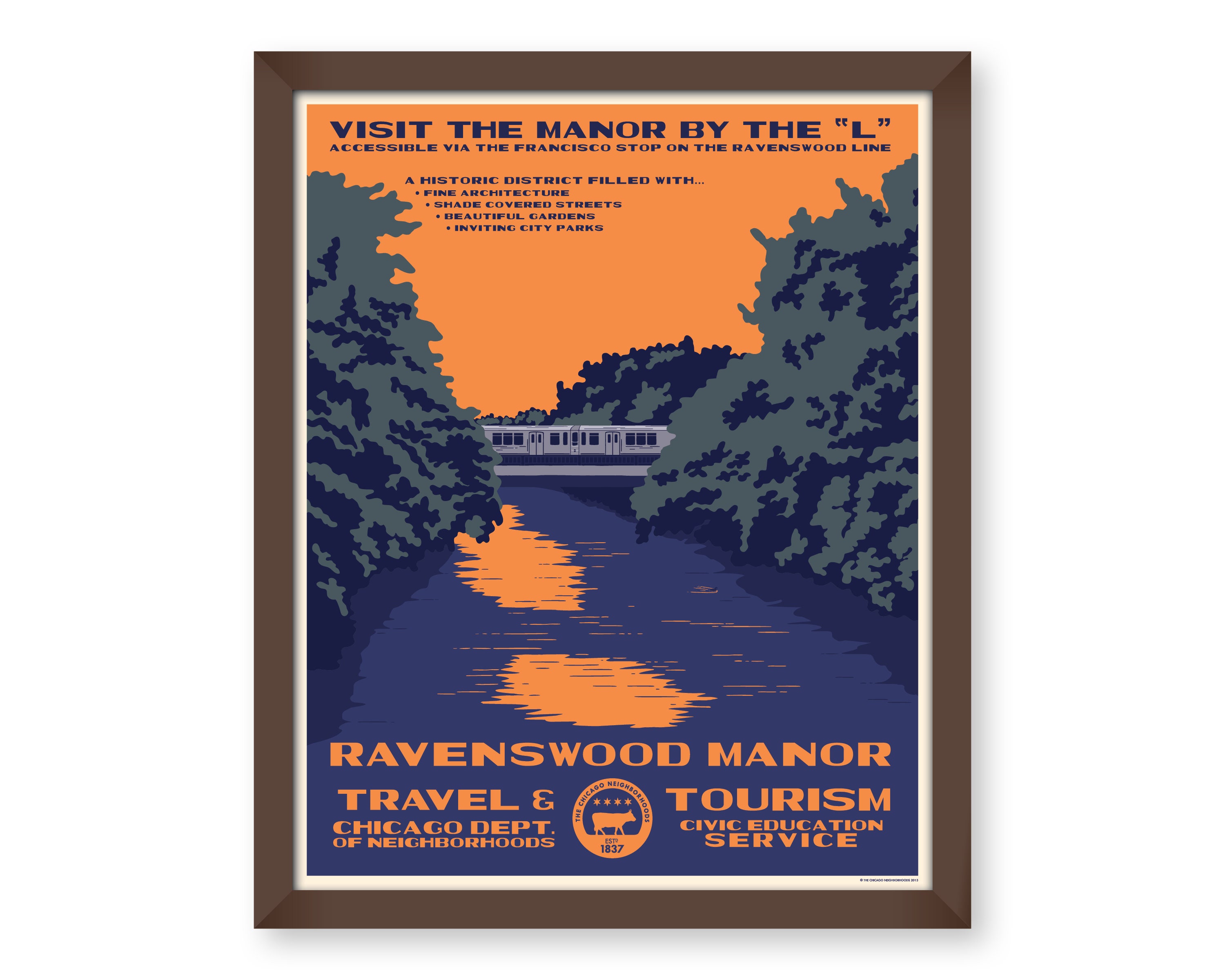 Ravenswood Manor (chicago Neighborhood) Wpa-inspired Poster - Etsy