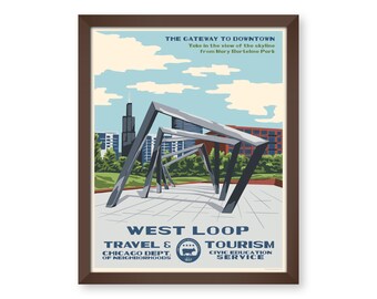 South Loop chicago Neighborhood Wpa-inspired Poster | Etsy