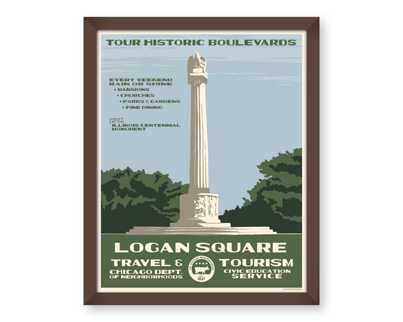 Logan Square chicago Neighborhood Wpa-inspired Poster - Etsy