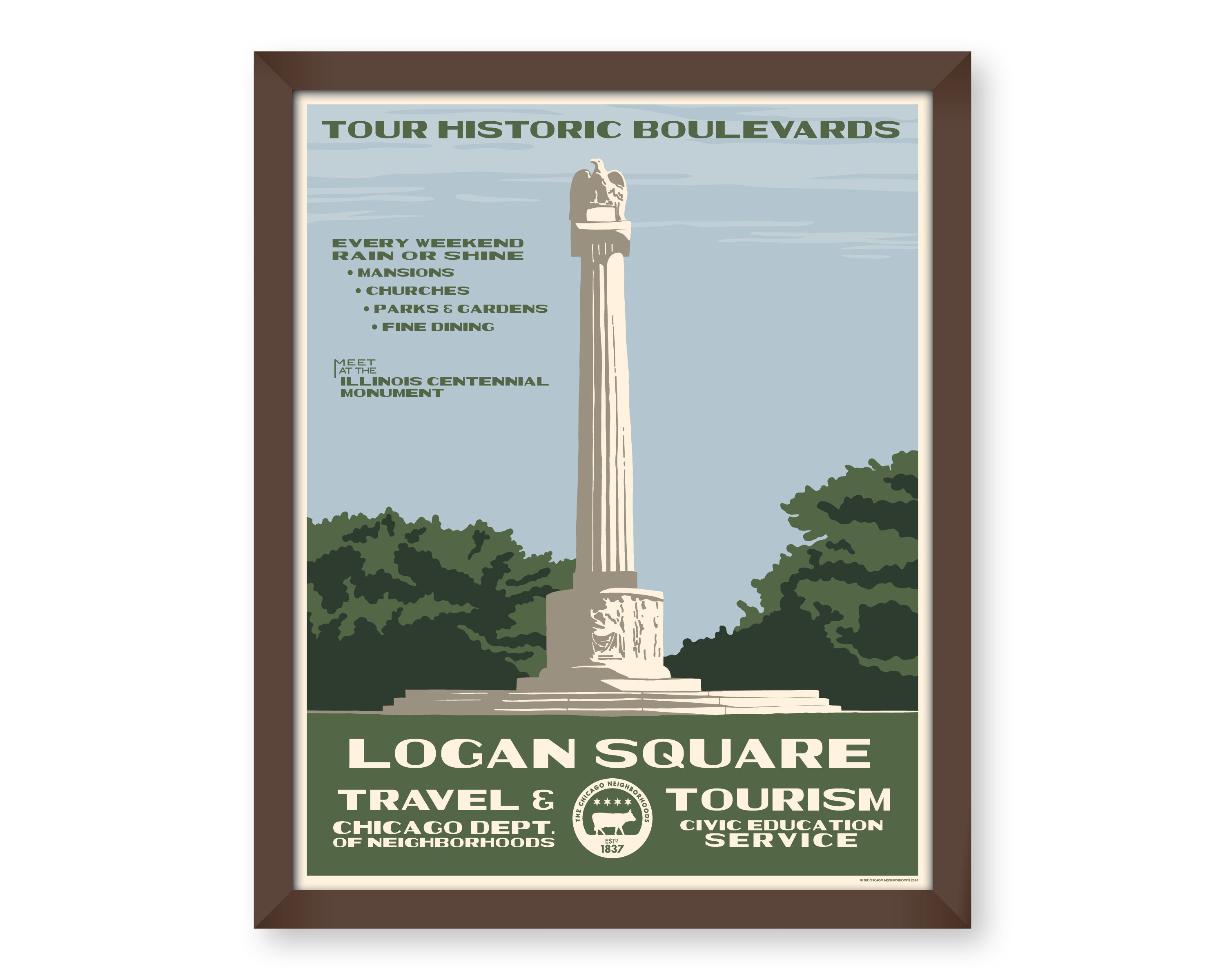 Logan Square chicago Neighborhood Wpa-inspired Poster - Etsy