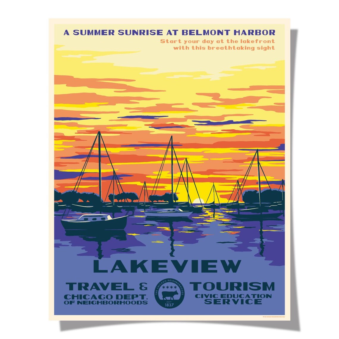 Lakeview (chicago Neighborhood) Wpa-inspired Poster - Etsy