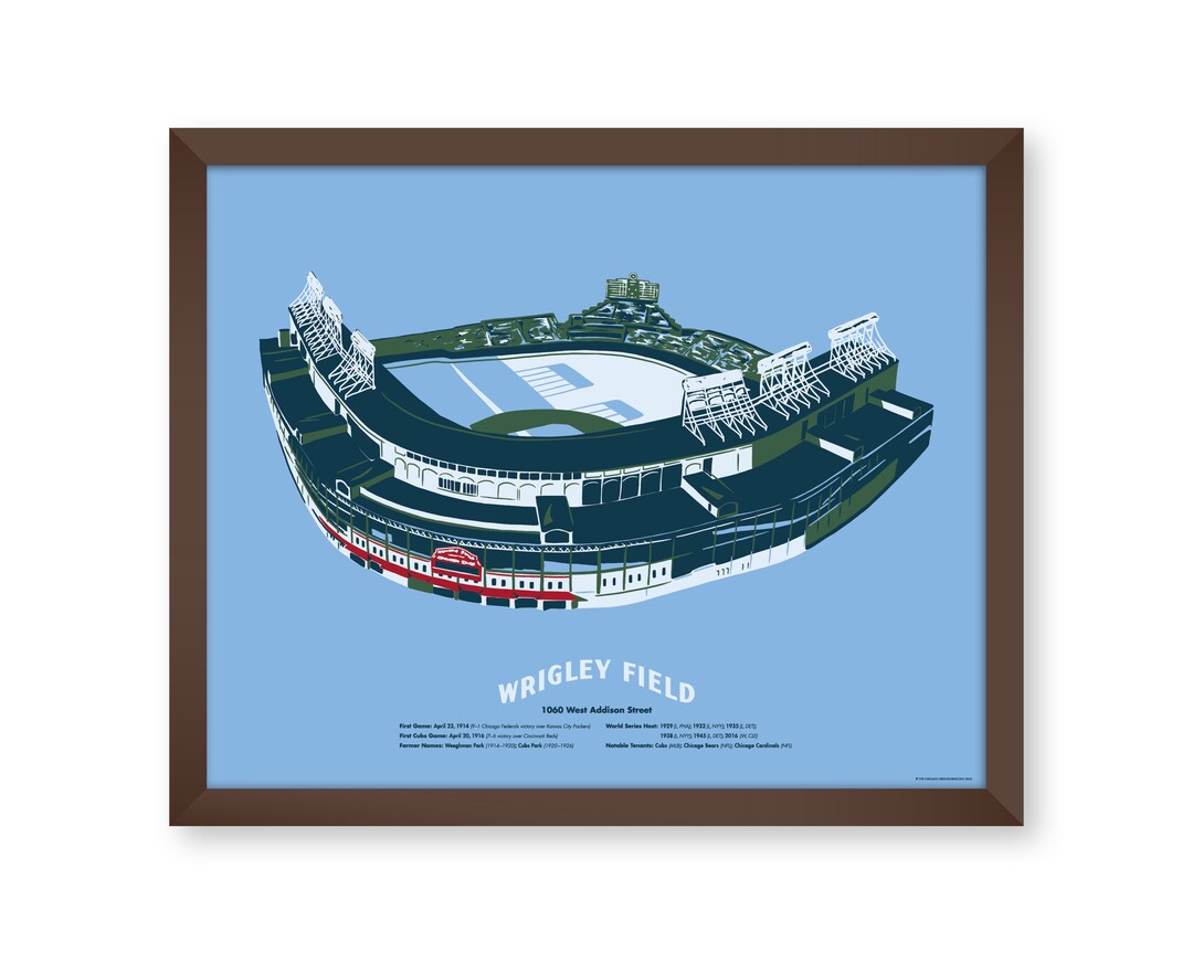 Wrigley Field (chicago Cubs) Illustrated Poster - Etsy