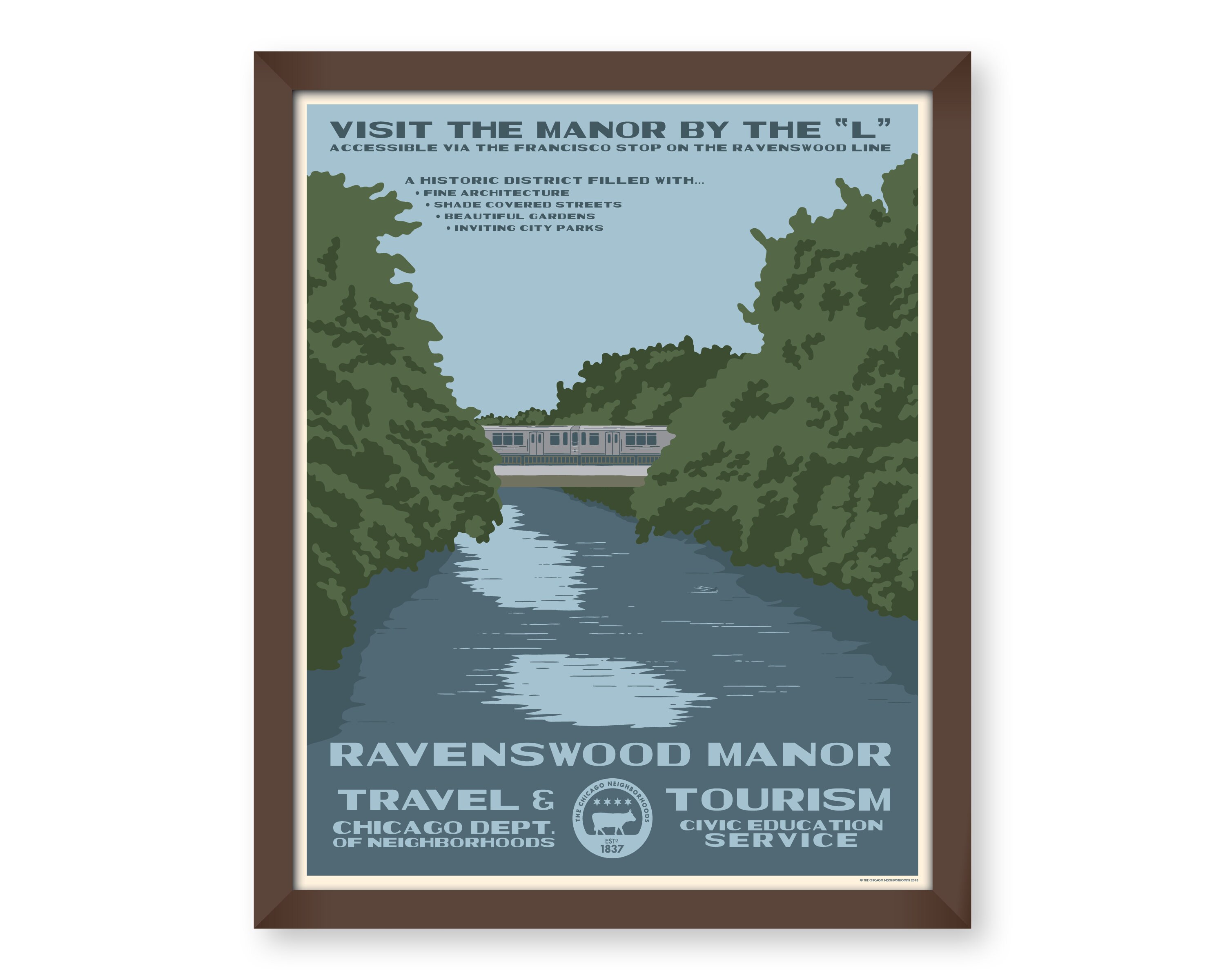 Ravenswood Manor (chicago Neighborhood) Wpa-inspired Poster - Etsy