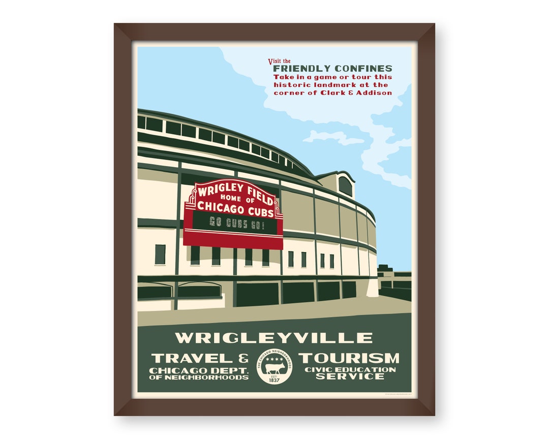 Wrigleyville (chicago Neighborhood) Wrigley Field Wpa-inspired Poster ...