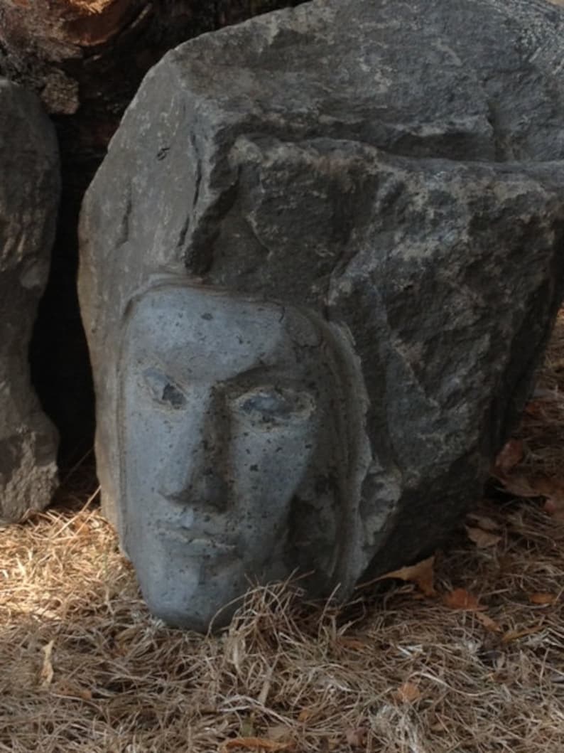 Hand-carved Basalt Stone Face Sculpture "prince of Truth" by Oregon ...