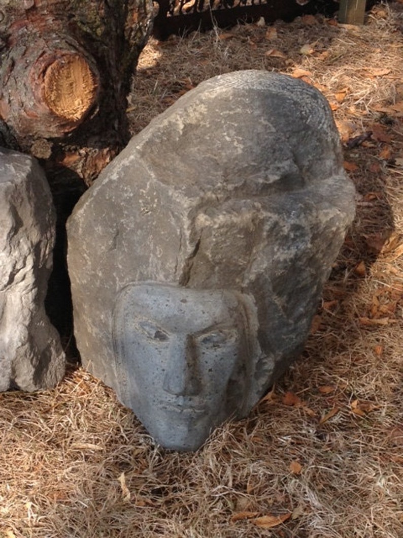 Hand-carved Basalt Stone Face Sculpture "prince of Truth" by Oregon ...