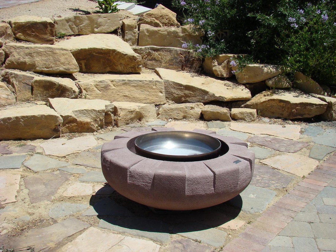 Custom Concrete Outdoor Firepit (firepot) Hand-carved by Joe Rivera ...