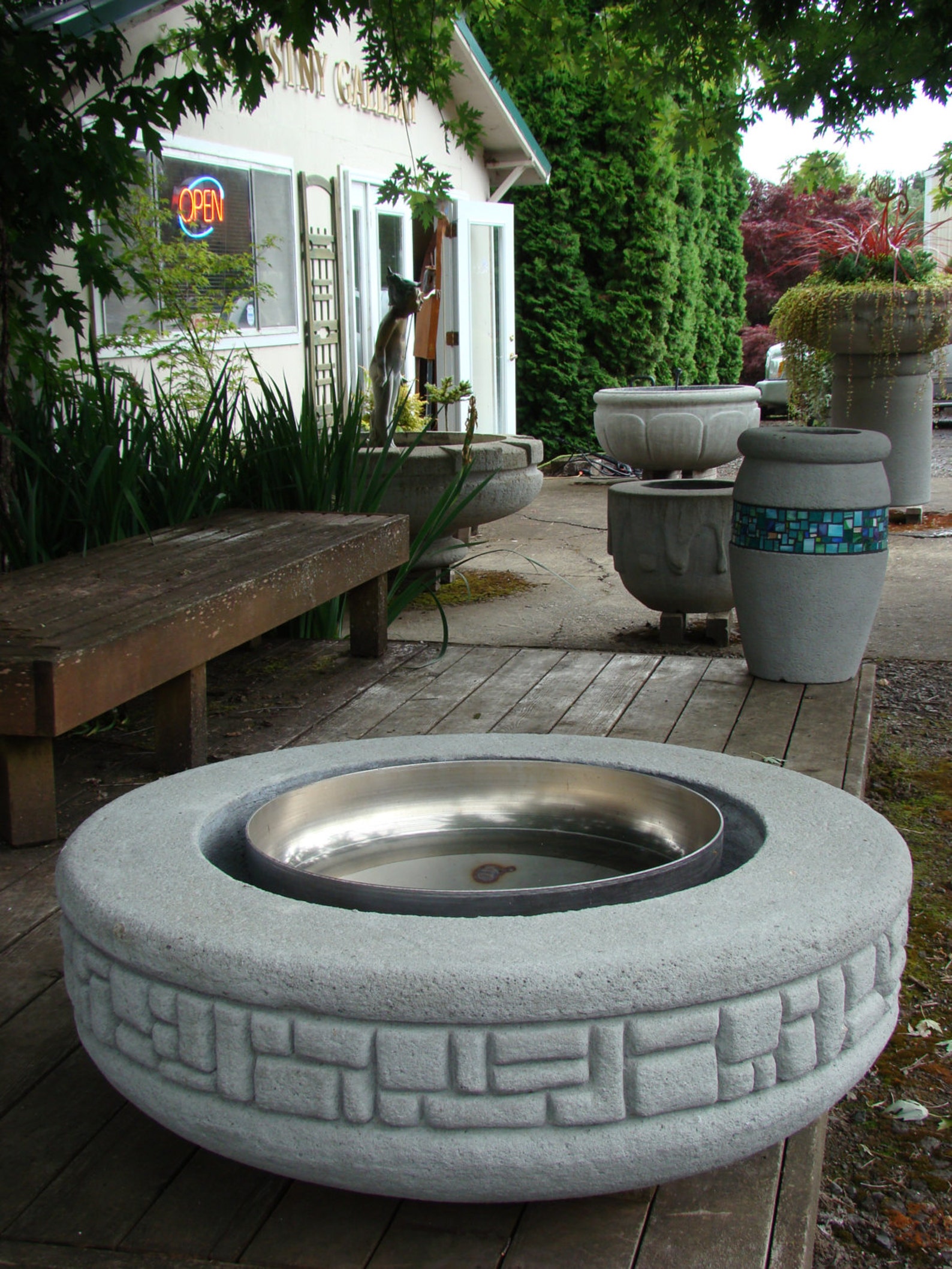 Concrete Outdoor Firepit (firepot) Hand-carved (geo Design) - Etsy