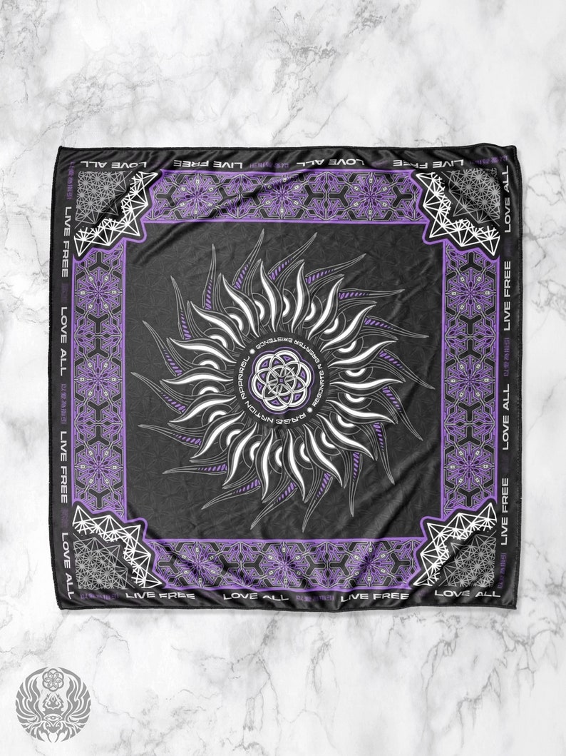 PROTECTED BY INTENT • Purple Haze Double-sided Bandana / Festival ...