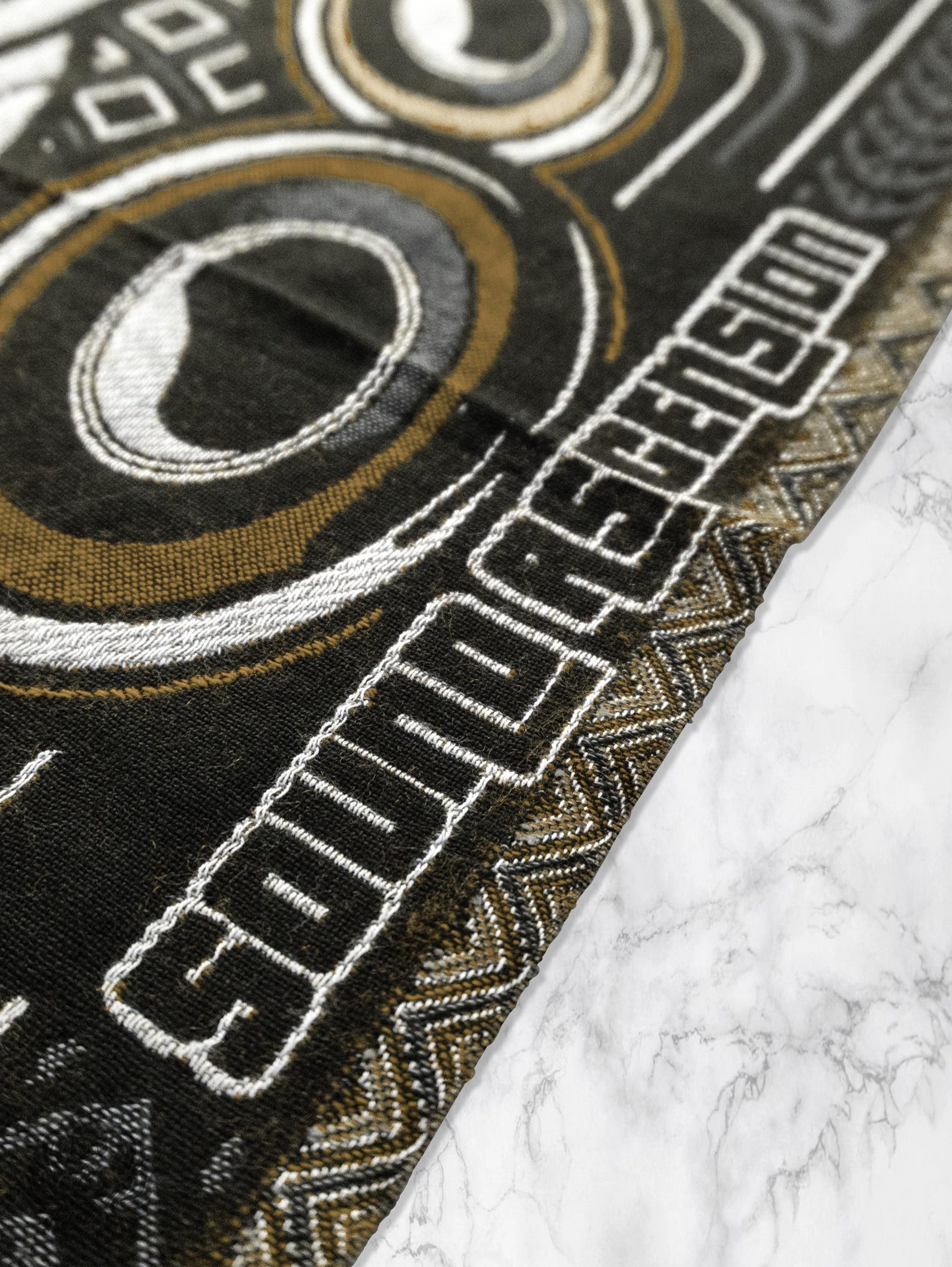 THE RAVE • Black/gold • Double-layered Pashmina Festival Shawl ...