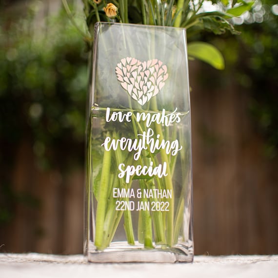 Printed Glass Wedding Vase Personalised Gift Mother of the - Etsy UK