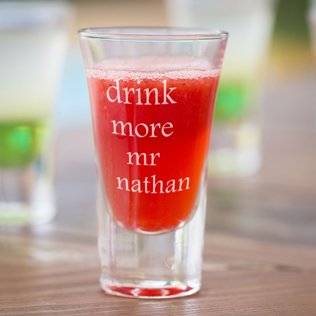 Engraved Birthday 60ml Tall Boston Shot Glass for Party Favours 21st ...